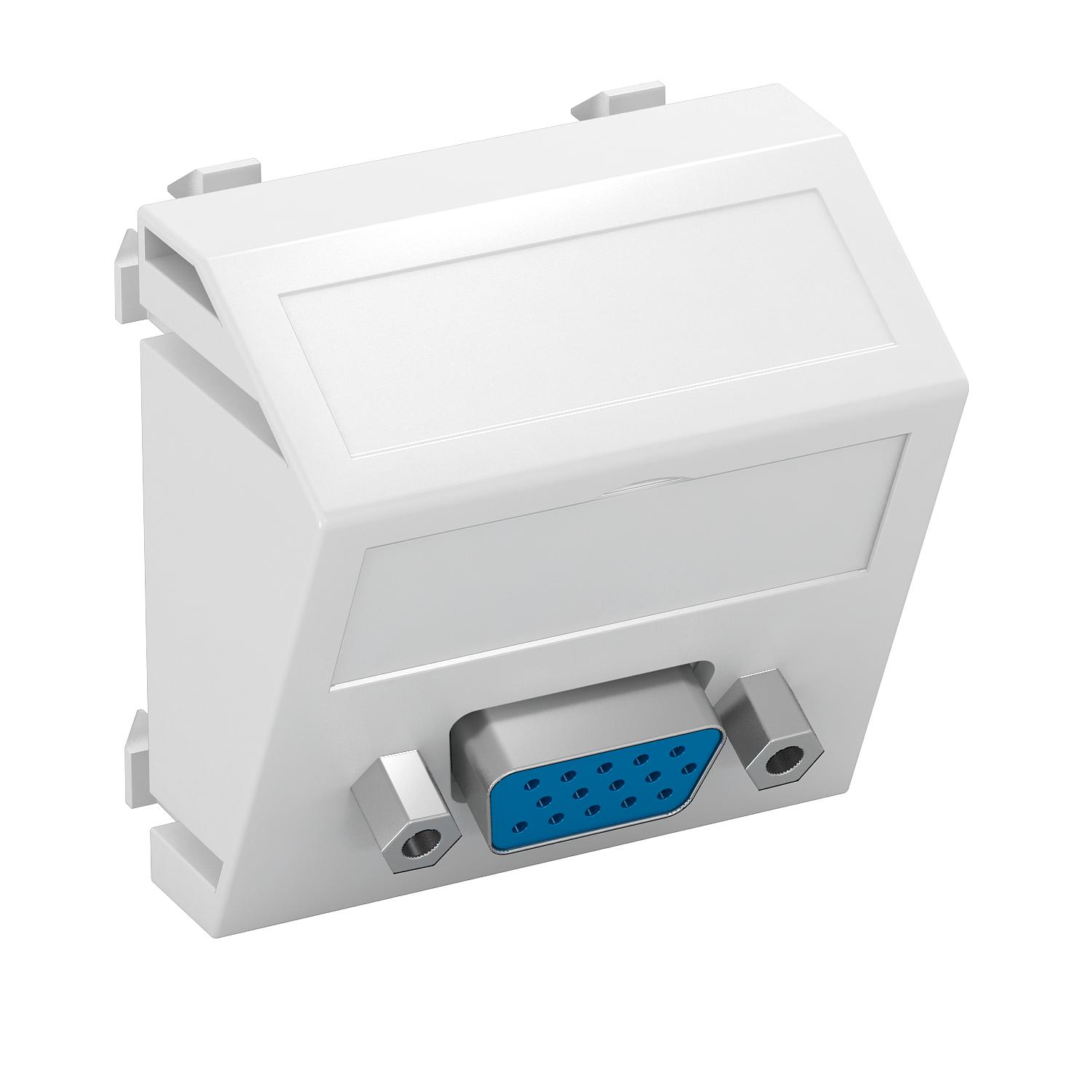 Vga Connection 1 Module Slanting Outlet As Screw Connection Pure White Ral 9010 Obo