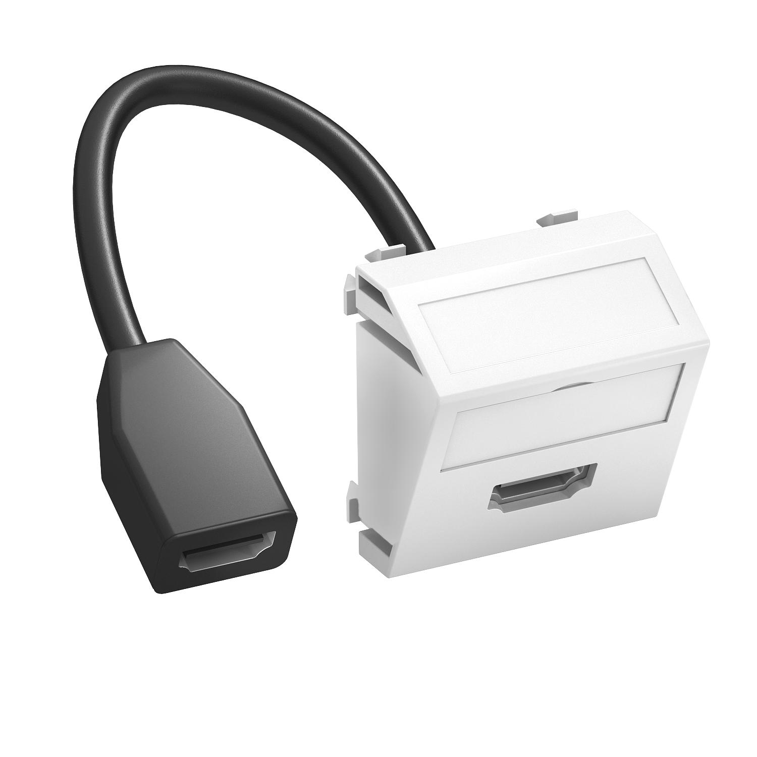 Hdmi Connection 1 Module Slanting Outlet With Connection Cable Obo