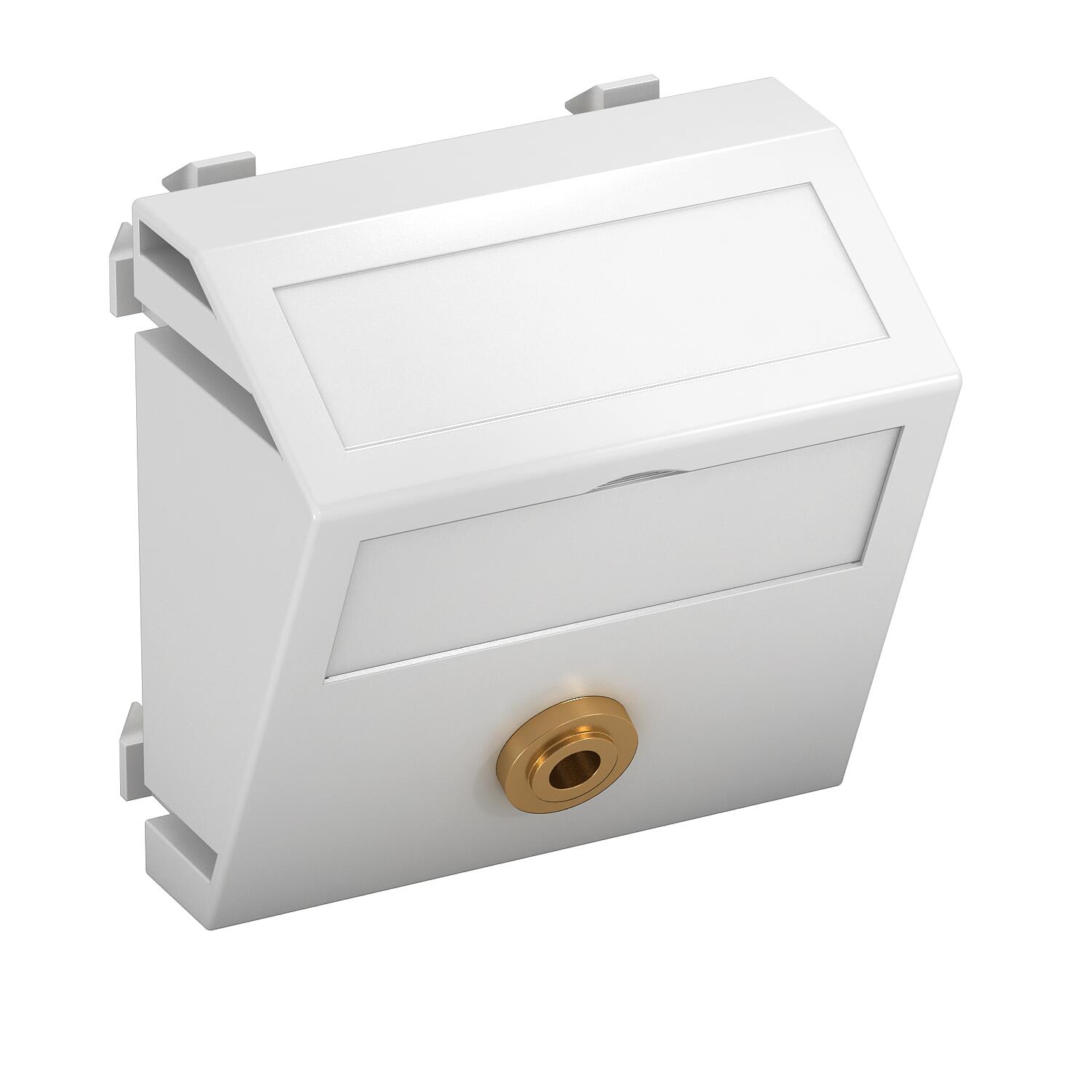 Mini Jack Connection 1 Module Slanting Outlet As Soldered Connection Pure White Ral 9010 Obo