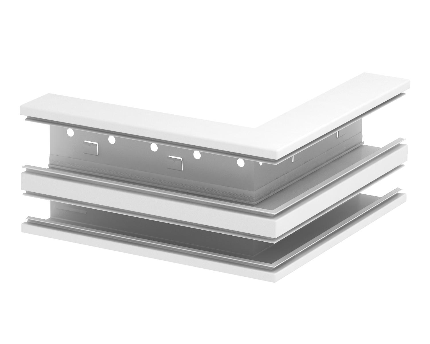 External corner, asymmetrical, double, for device installation trunking ...