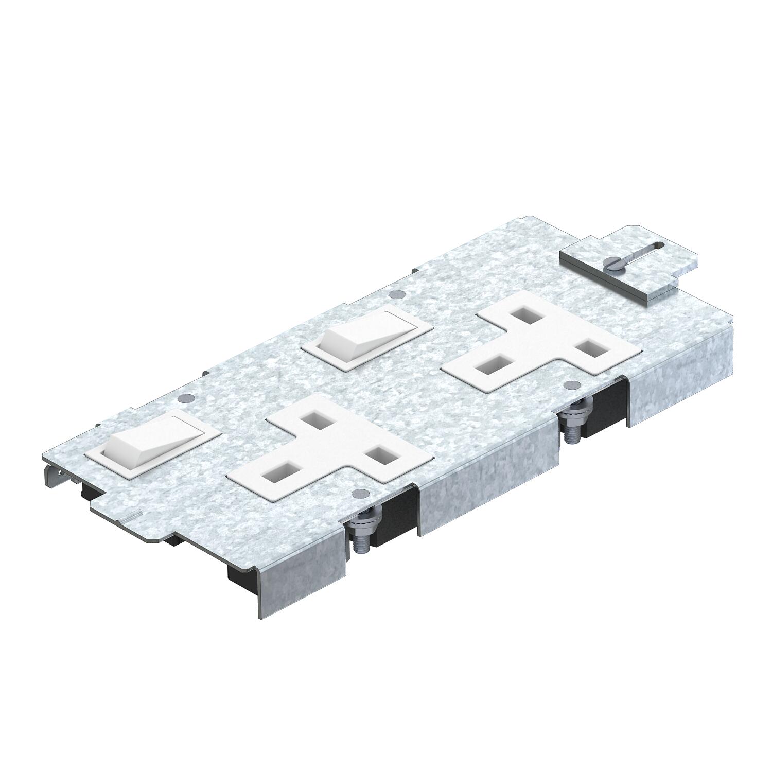 GES2 mounting support with two single sockets, switched | OBO