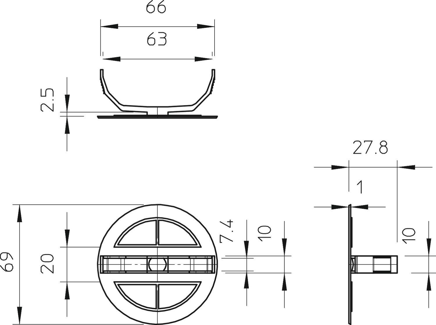 Sprung cover, 60 mm | OBO