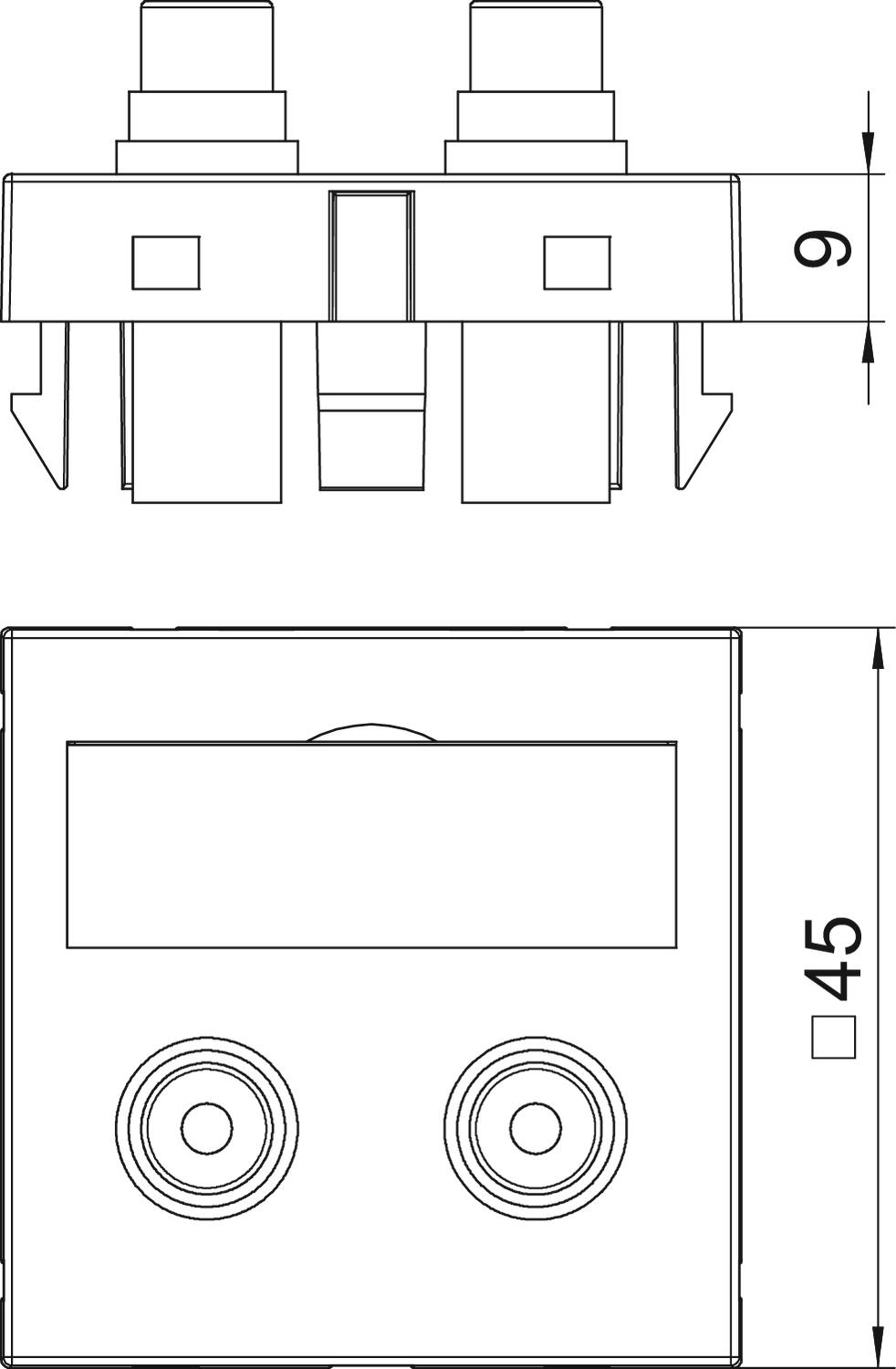 Audio Cinch Connection 1 Module Straight Outlet As Soldered Connection Black Grey Straight