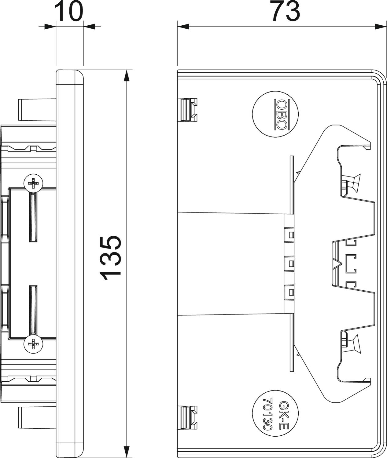 End piece, for device installation trunking Rapid 80 type 70130 | OBO