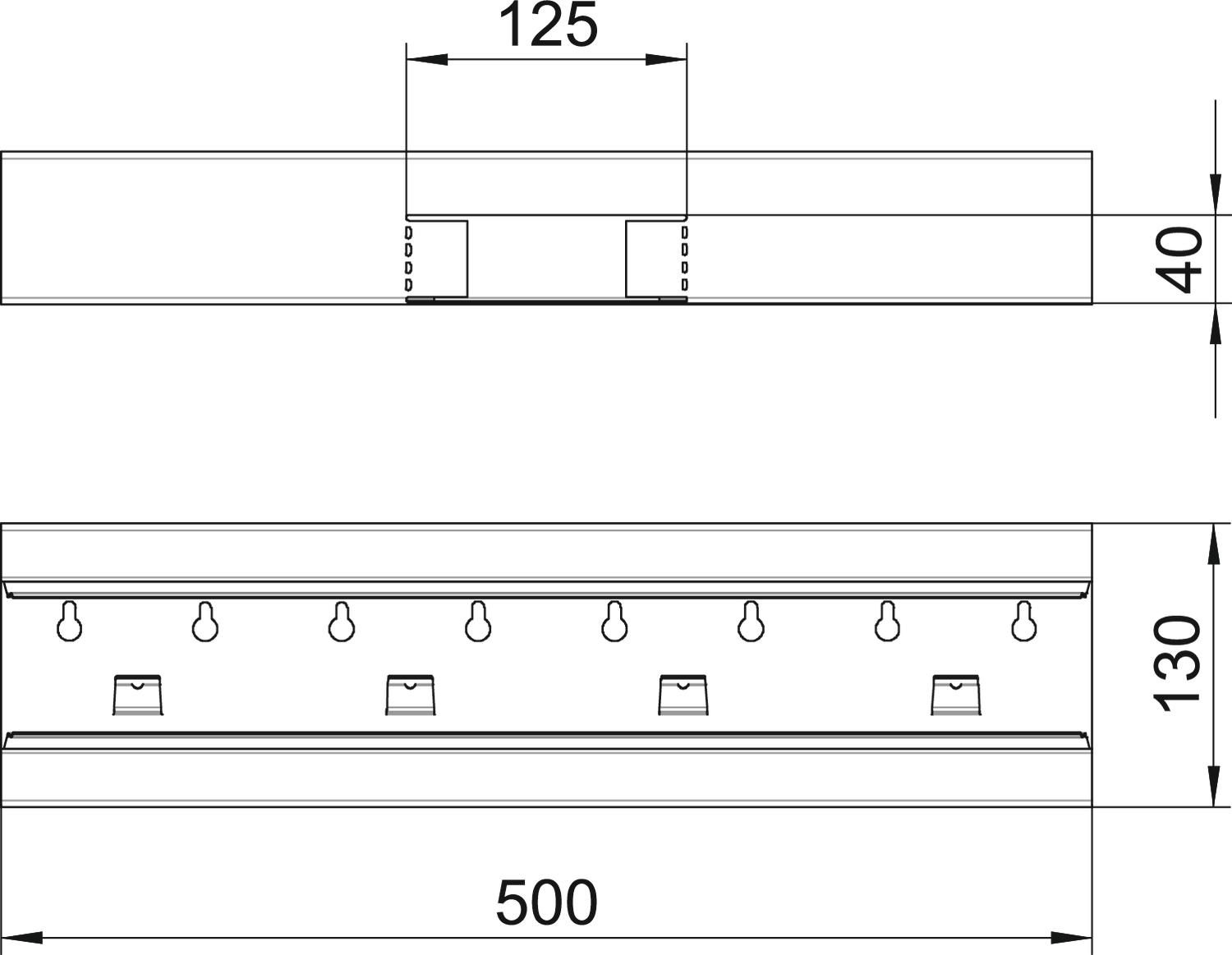 T piece, symmetrical, for device installation trunking Rapid 80 type GS ...