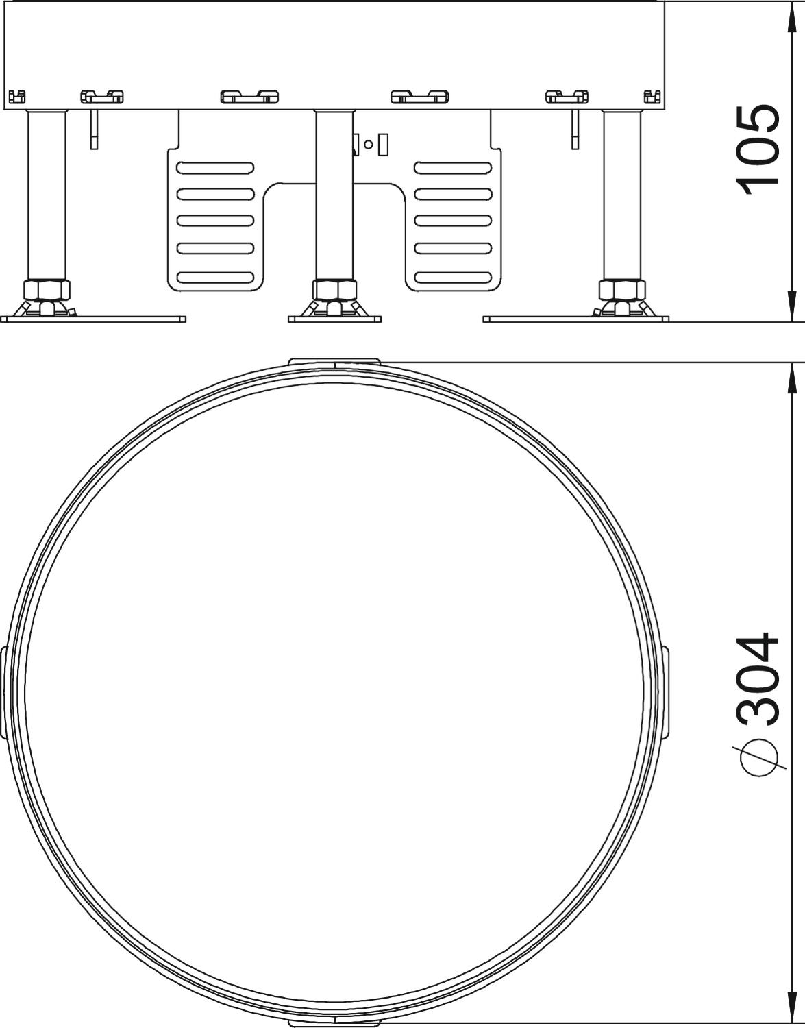 Height-adjustable cassette for inspection opening, RKR, brass | OBO